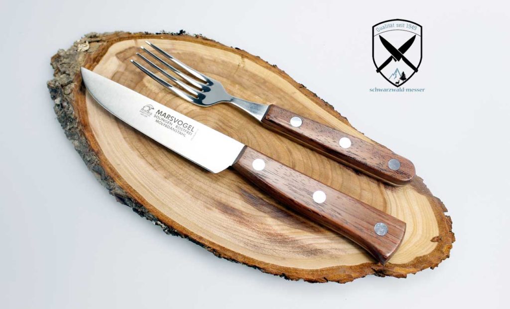 Brotzeit-Steakbesteck Griff Braunes Holz breit Marsvogel Solingen ...