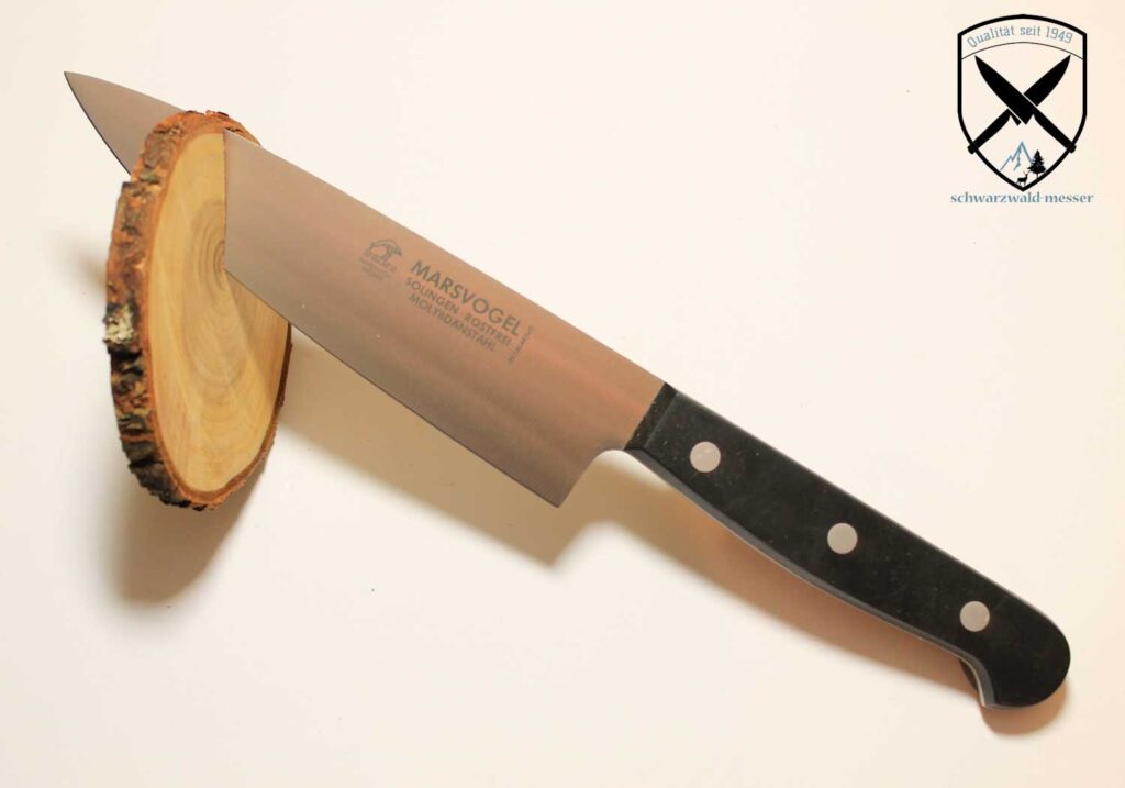Kochmesser breit Pom Griff Schwarz Marsvogel Solingen - Schwarzwald-Messer